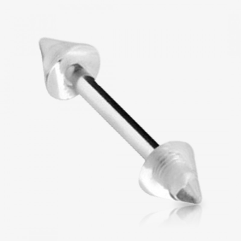 Piercing Barbell Spike Translúcido em Aço Cirúrgico – ALARGS
