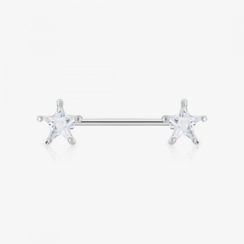 Piercing Mamilo Estrela de Zircônia é na ALARGS