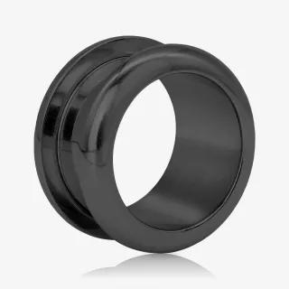 Alargador Aço Preto Arredondado: Estilo Moderno | ALARGS