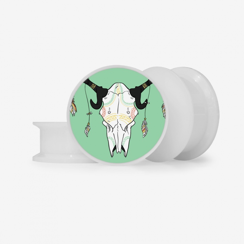 Plug Cabeça de Boi – Alargador Estampado Tribal Boi