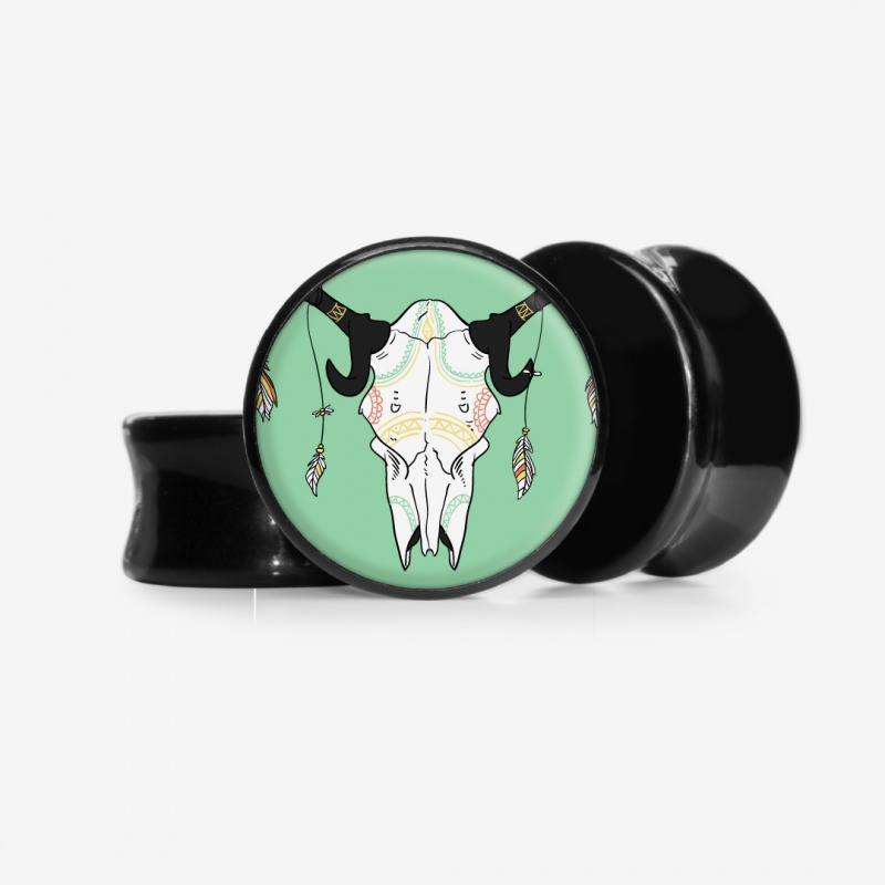 Plug Cabeça de Boi – Alargador Estampado Tribal Boi