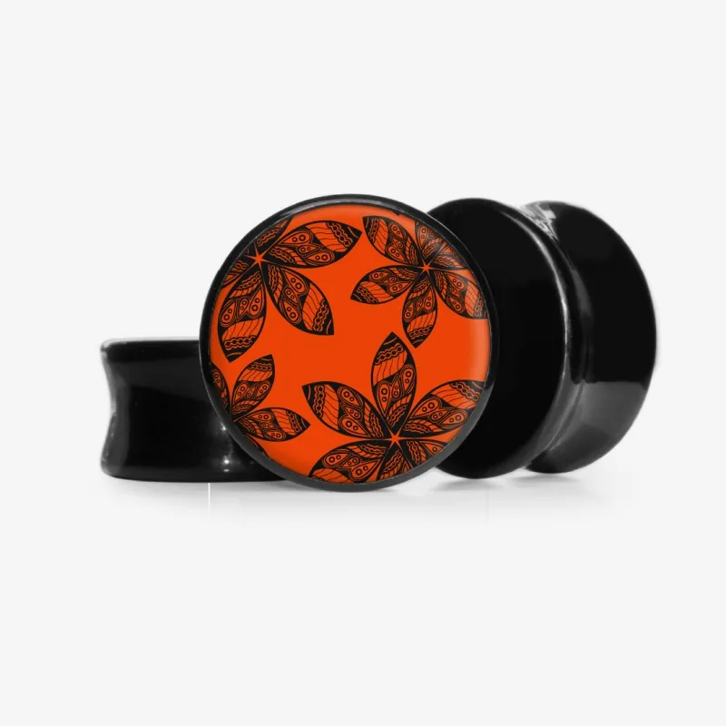 Plug Laranja Selvagem com Estampa Floral Vibrante | ALARGS