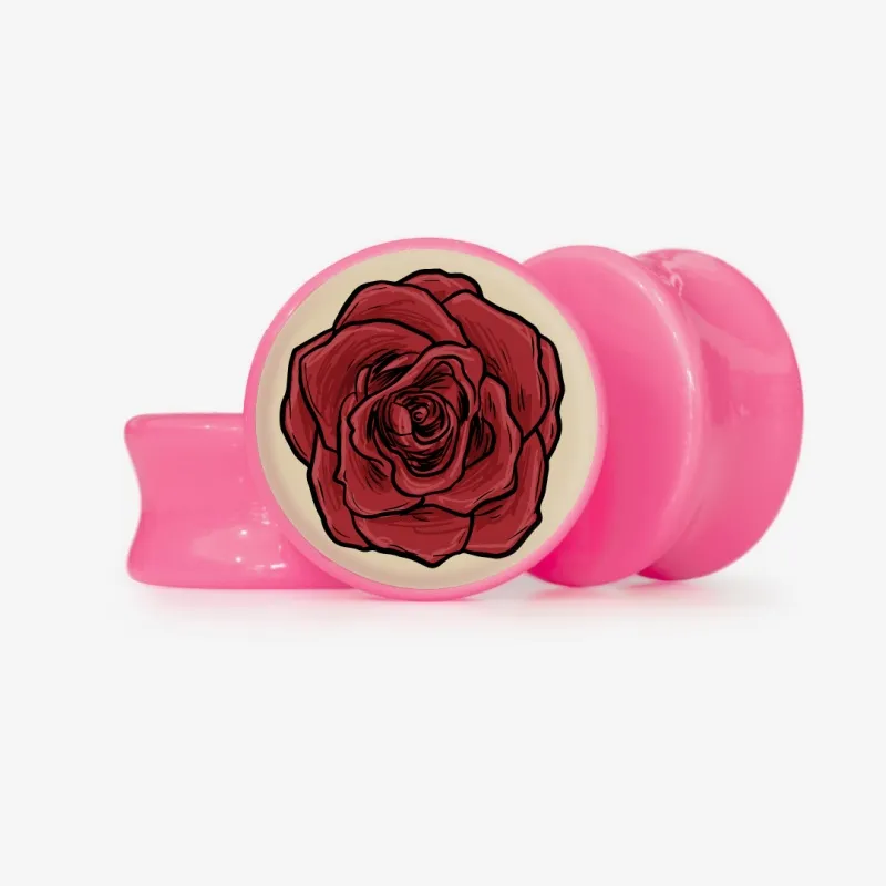 Plug Rosa Vintage com Estampa Floral Retrô – ALARGS